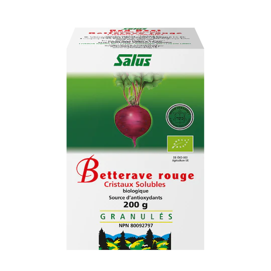 Cristaux solubles biologique de betterave rouge 200g – Panier Santé Drummondville