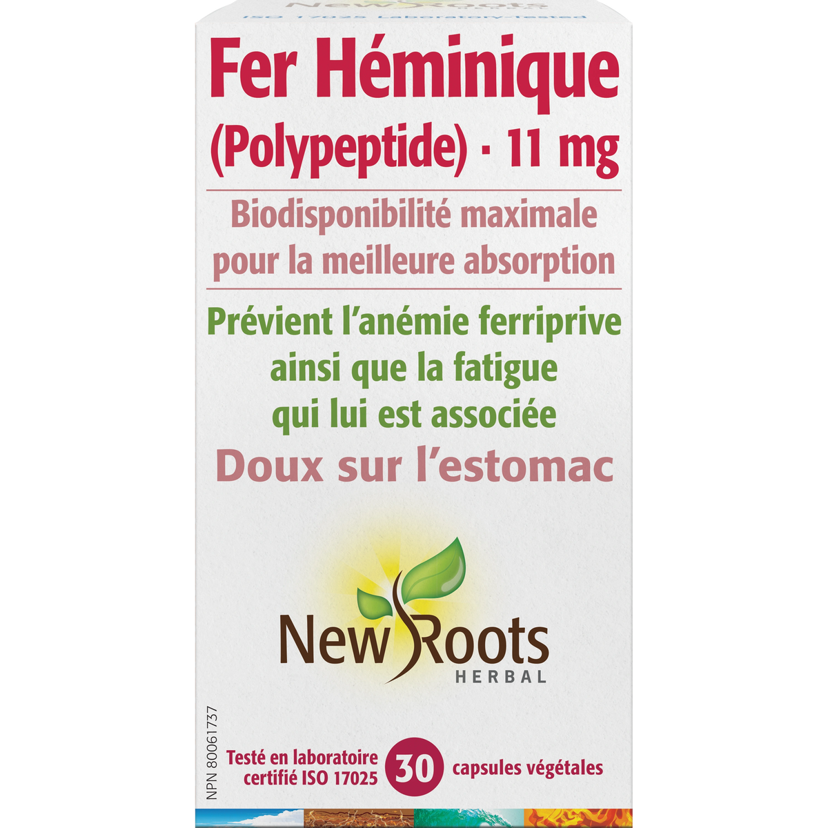 Fer héminique 11mg 30capsules – Panier Santé Drummondville