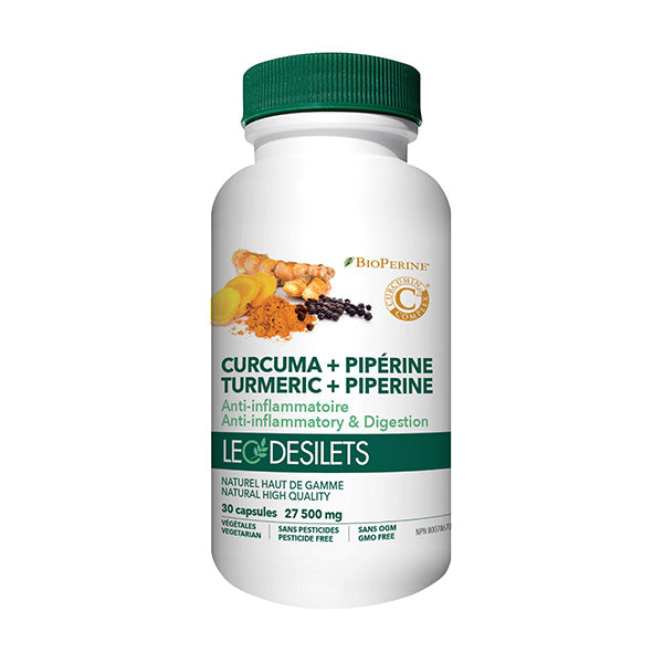 Curcuma + pipérine 30 capsules – Panier Santé Drummondville